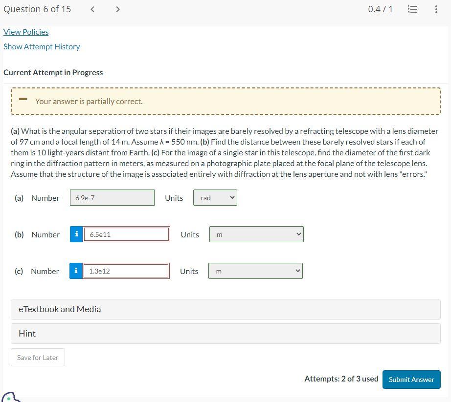(a) What is the angular separation of two stars if | Chegg.com
