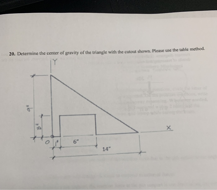 Solved 20. Determine the center of gravity of the triangle | Chegg.com