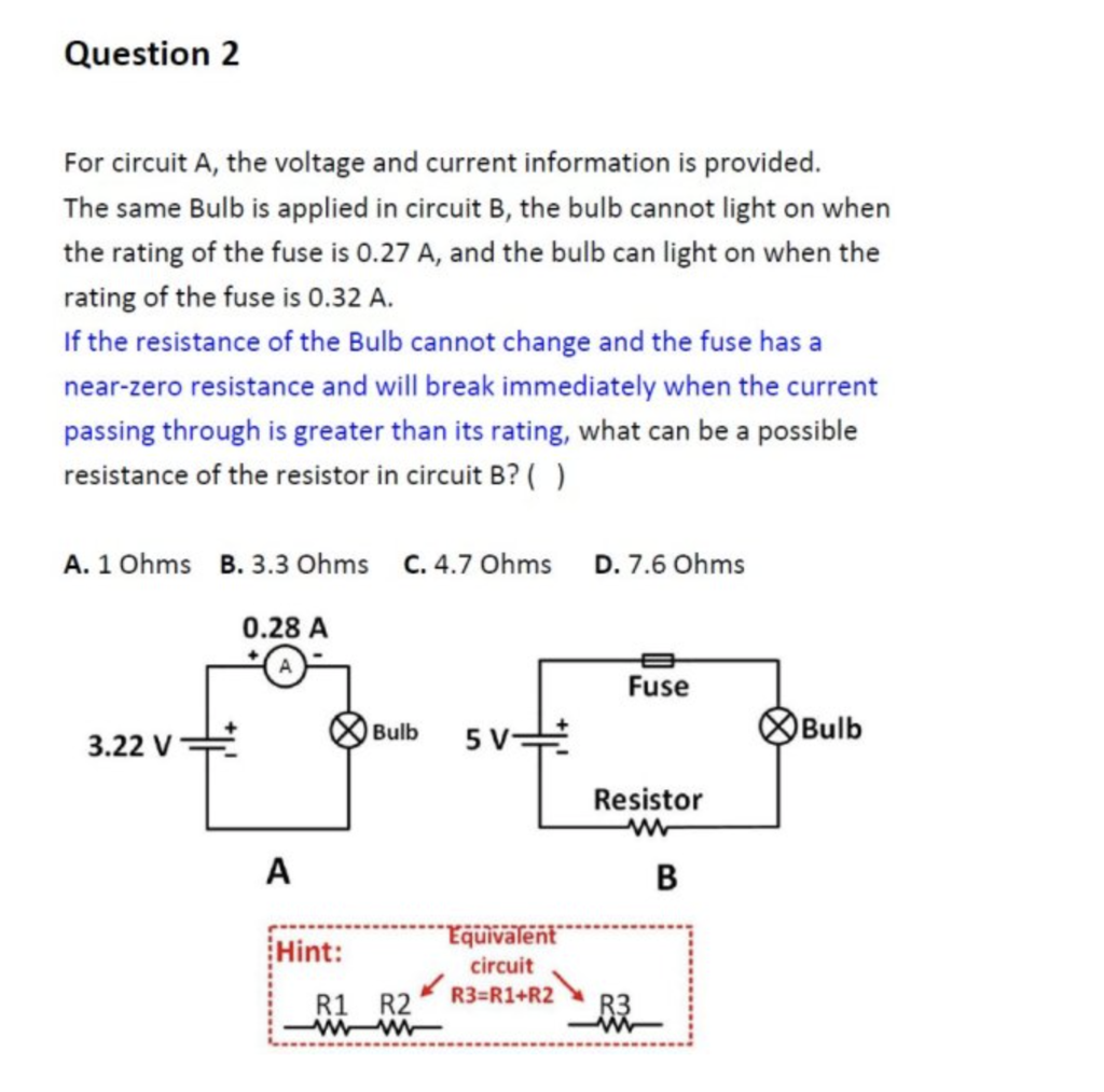 Solved Question 2 For circuit A, the voltage and current | Chegg.com