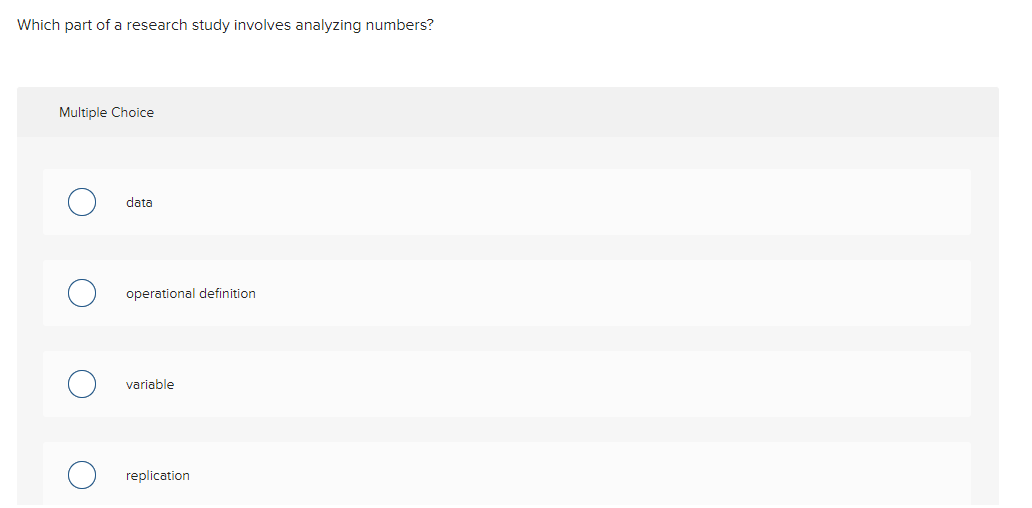 Solved Which part of a research study involves analyzing | Chegg.com