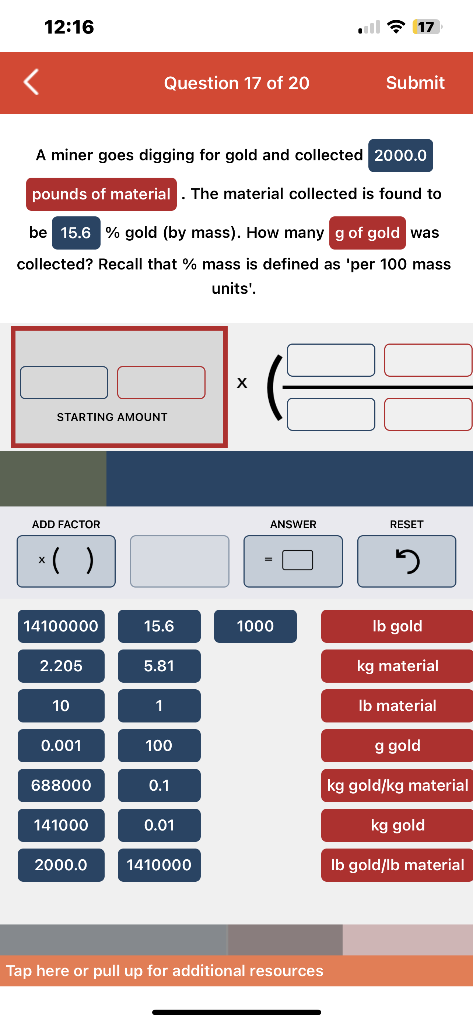 Solved A miner goes digging for gold and collected . The | Chegg.com