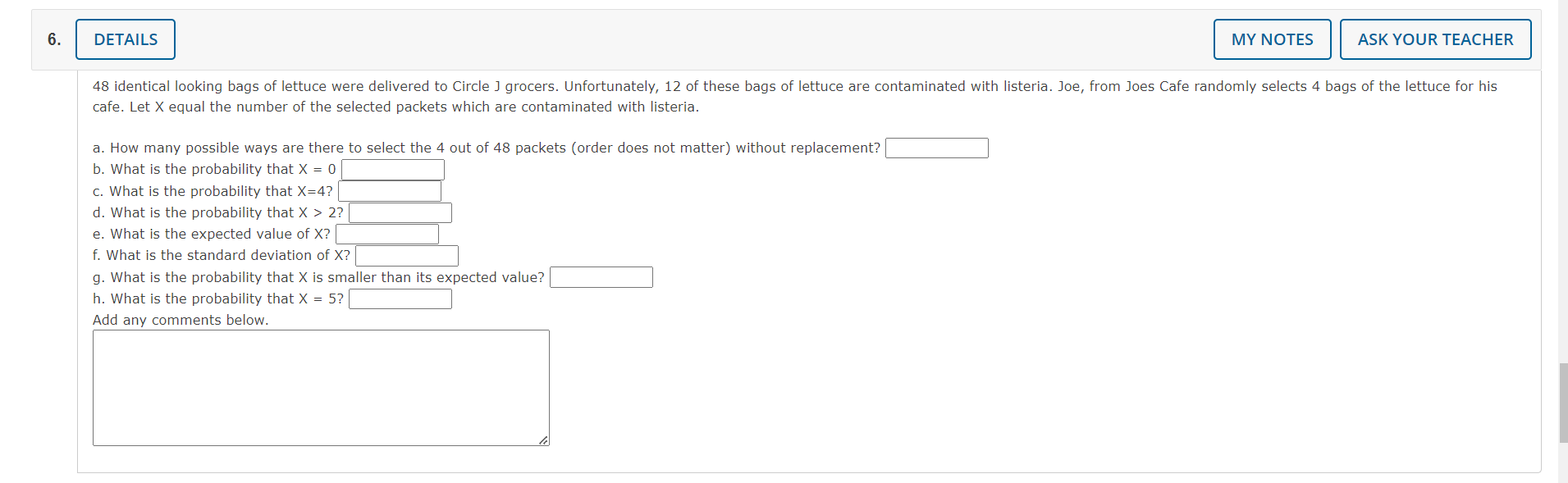 Solved cafe. Let X equal the number of the selected packets | Chegg.com
