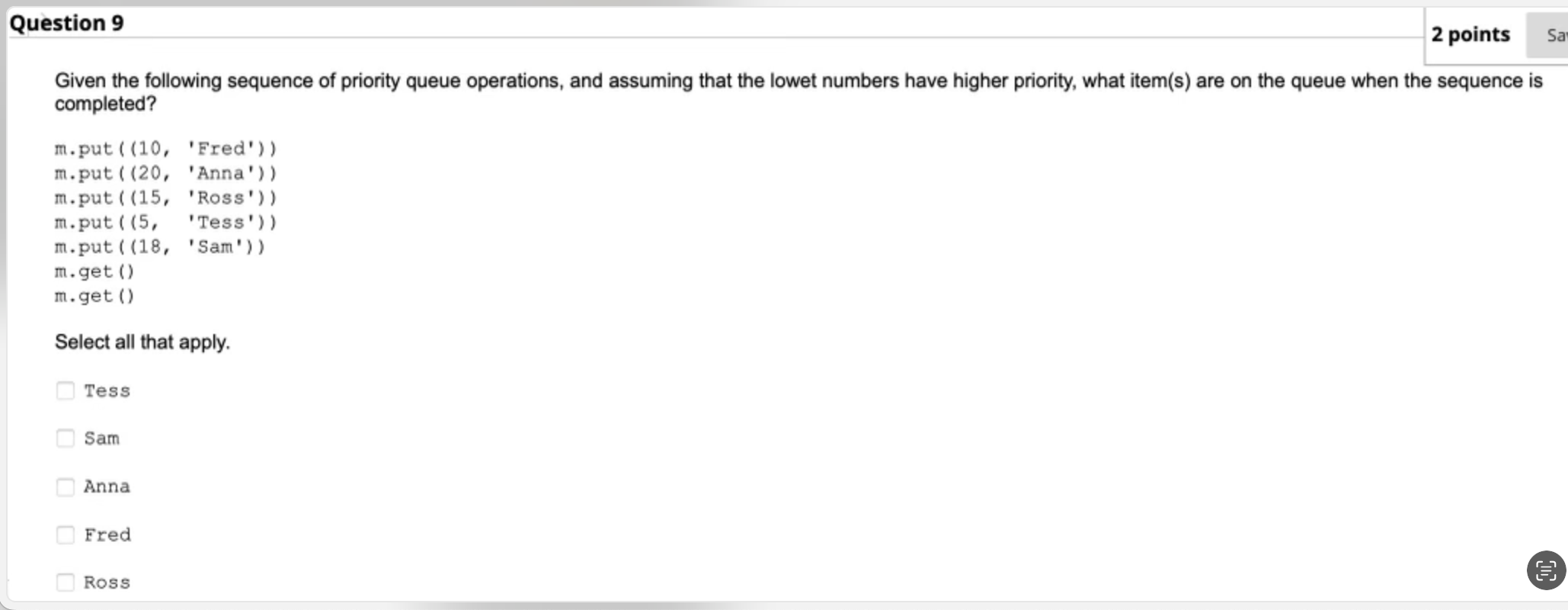 Solved Given the following sequence of priority queue | Chegg.com