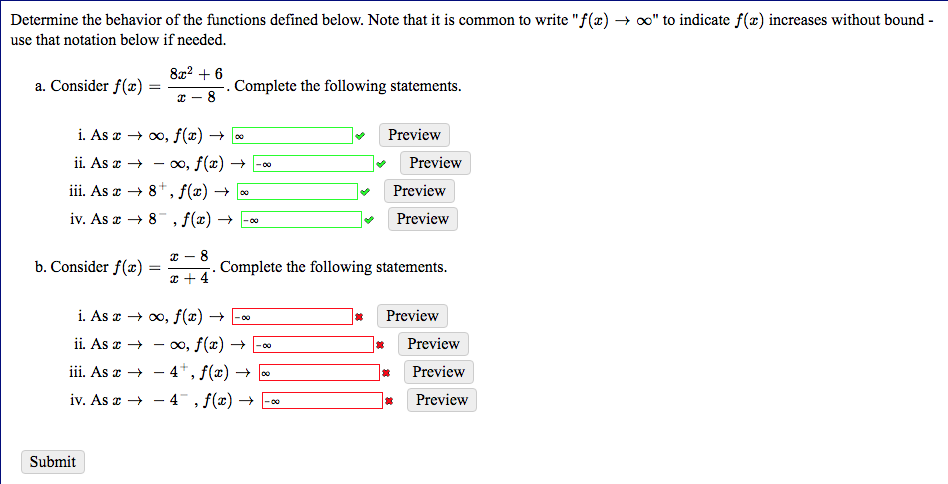 Solved Determine the behavior of the functions defined | Chegg.com