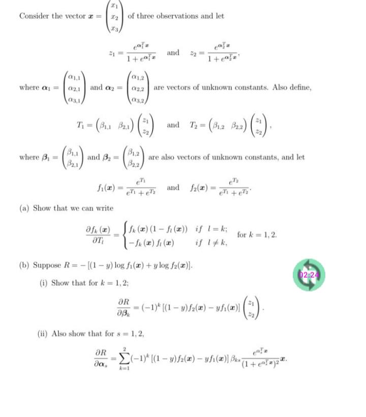 Solved Consider the vector 3 12 of three observations and | Chegg.com