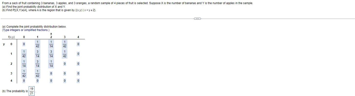 Solved From a sack of fruit containing 3 bananas, 3 apples, | Chegg.com