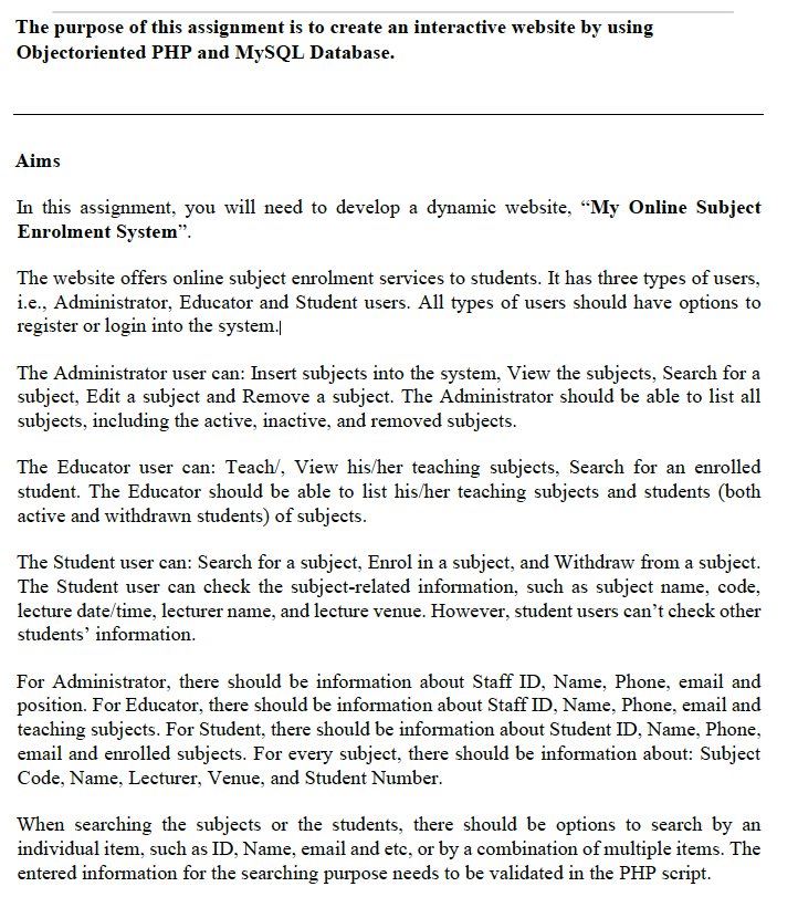 Solved The purpose of this assignment is to create an | Chegg.com