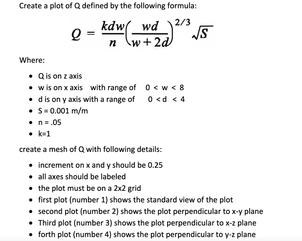 Solved Create a plot of Q defined by the following formula: | Chegg.com Solved Create a plot of Q defined by the following formula: | Chegg.com