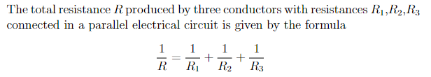 The total resistance R produced by three conductors | Chegg.com