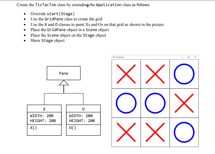 Create the TicTacToe class. It should display the Xs | Chegg.com