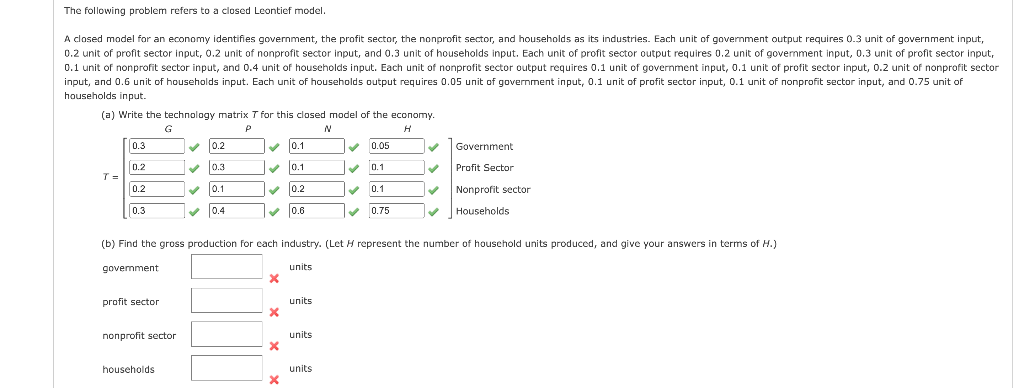 Solved The following problem refers to a closed Leontief | Chegg.com