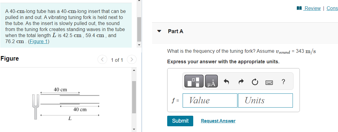 Solved A 40-cm-long tube has a 40-cm-long insert that can be | Chegg.com