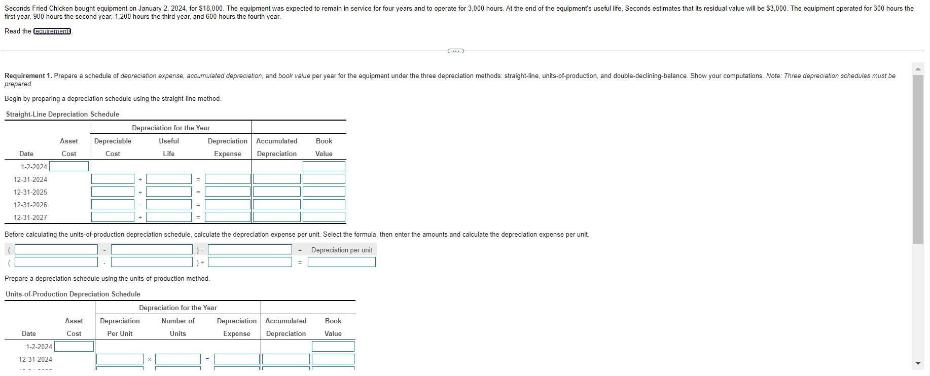 Solved first year, 900 hours the second year, 1,200 hours | Chegg.com
