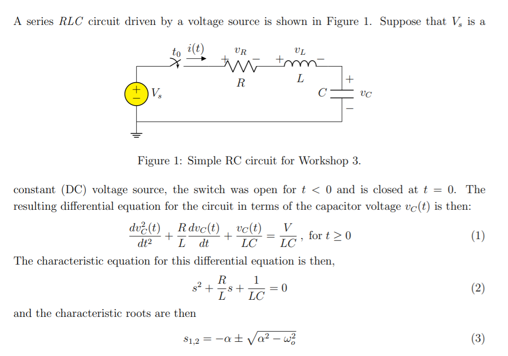 Solved A series RLC circuit driven by a voltage source is | Chegg.com