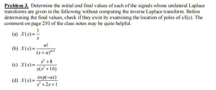 Solved Problem 3. Determine the initial and final values of | Chegg.com