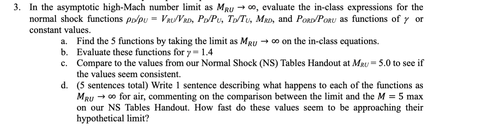 Solved In the asymptotic high-Mach number limit as MRU→∞, | Chegg.com
