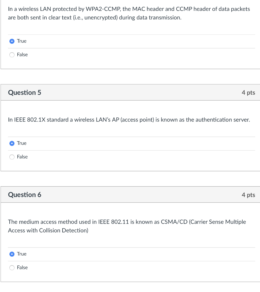 Solved In a wireless LAN protected by WPA2-CCMP, the MAC | Chegg.com