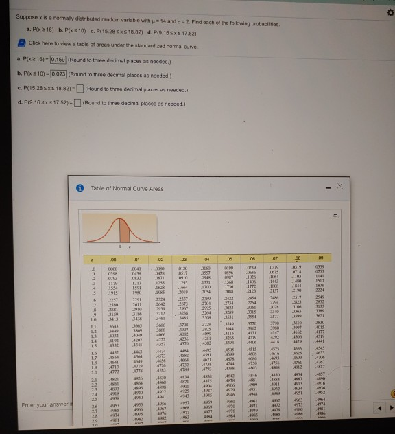 Solved Suppose x is a normal distributed random variable | Chegg.com