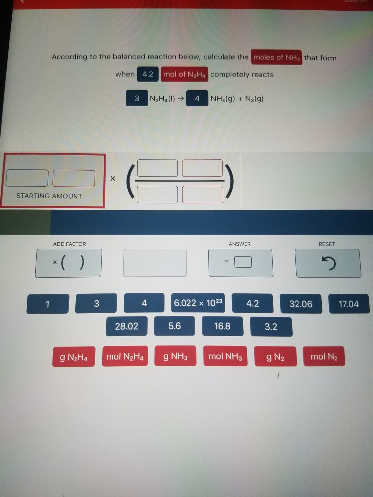 Solved According to the balanced reaction below, calculate | Chegg.com