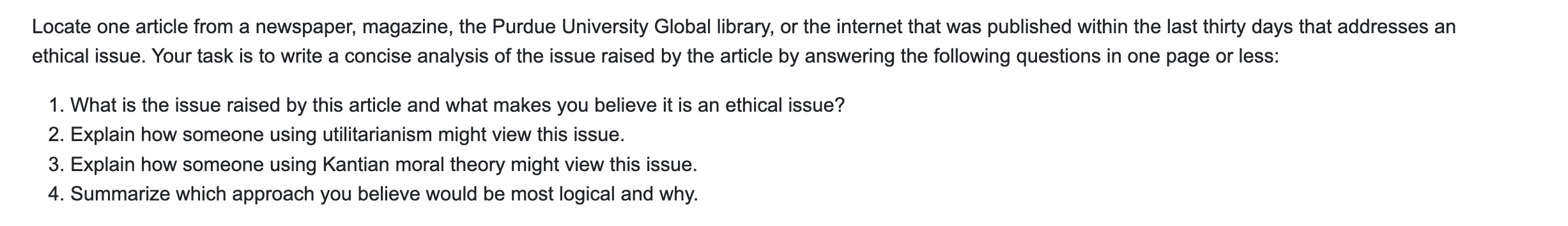 Solved Locate one article from a newspaper, magazine, the | Chegg.com
