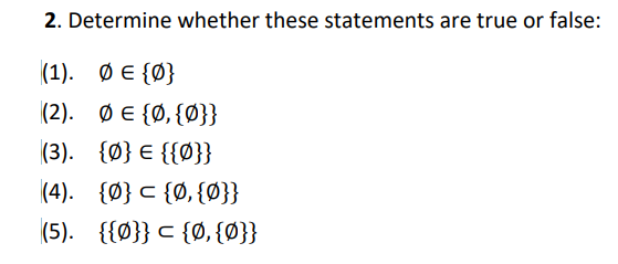 Solved 2. Determine whether these statements are true or | Chegg.com