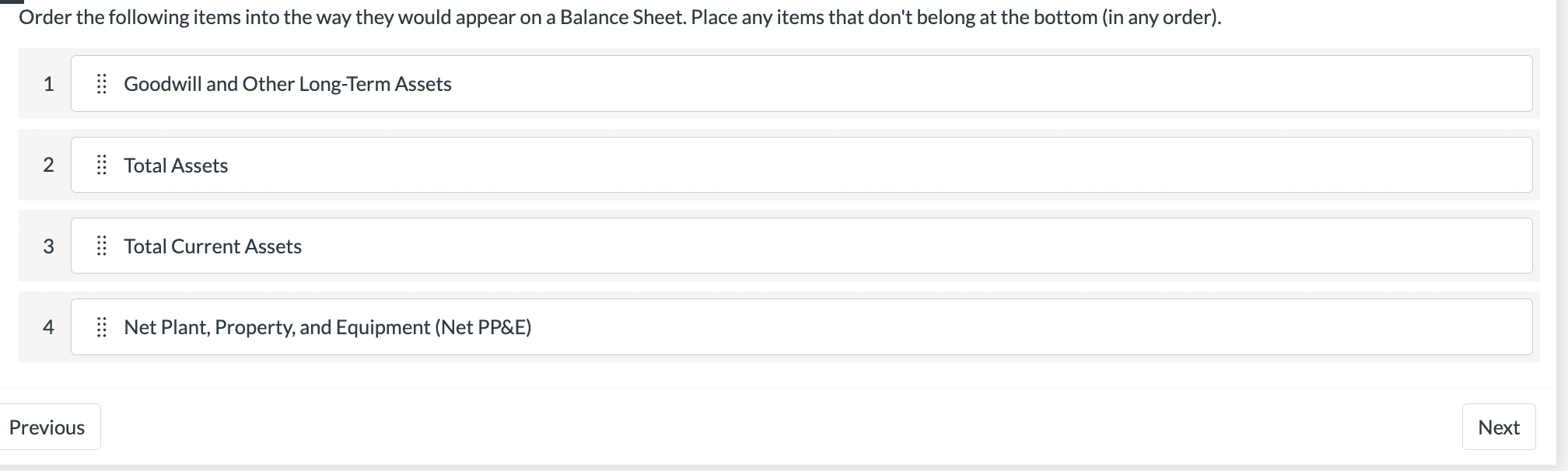 Solved Order the following items into the way they would | Chegg.com
