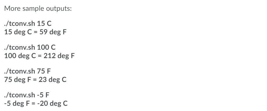 Solved Write a script named tconv.sh that converts a | Chegg.com