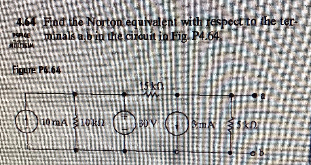 Solved 4.64 Find the Norton equivalent with respect to the | Chegg.com