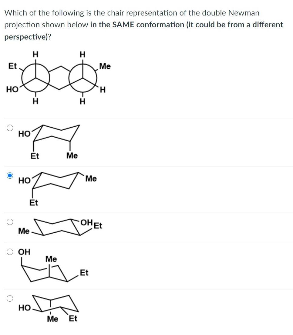 Solved Which of the following is the chair representation of | Chegg.com
