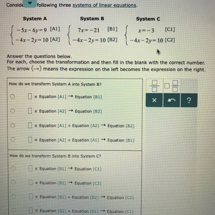 Solved Conside following three systems of linear equations | Chegg.com