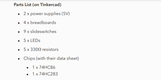 Parts List (on Tinkercad) • 2 x power supplies (5V) • | Chegg.com