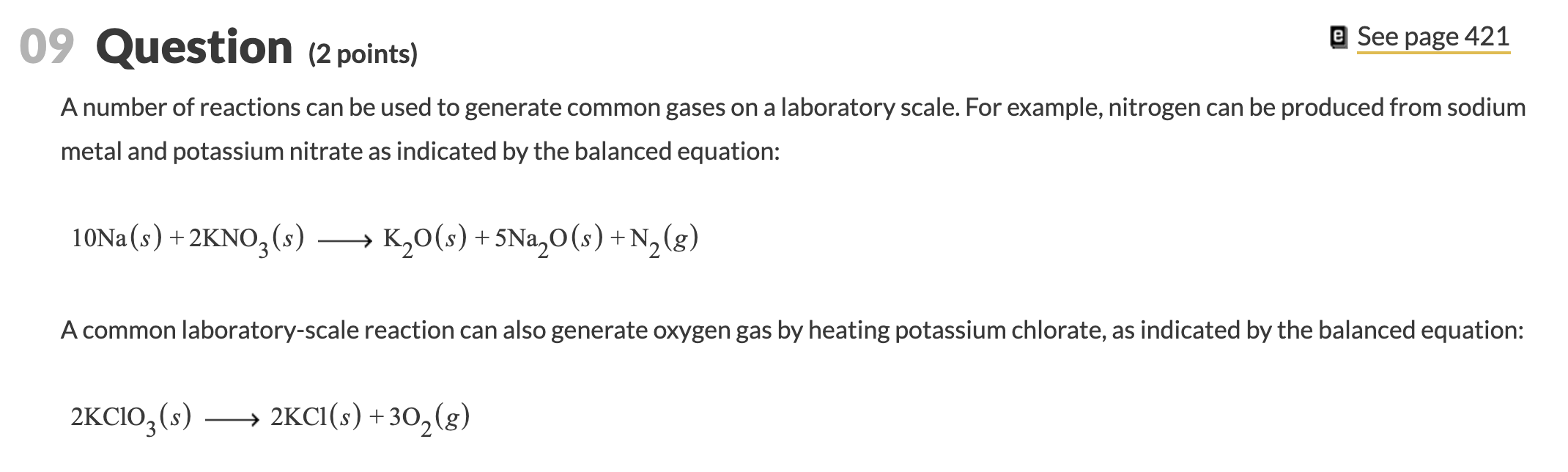 Solved 09 Question (2 points) e See page 421 A number of | Chegg.com Solved 09 Question (2 points) e See page 421 A number of | Chegg.com