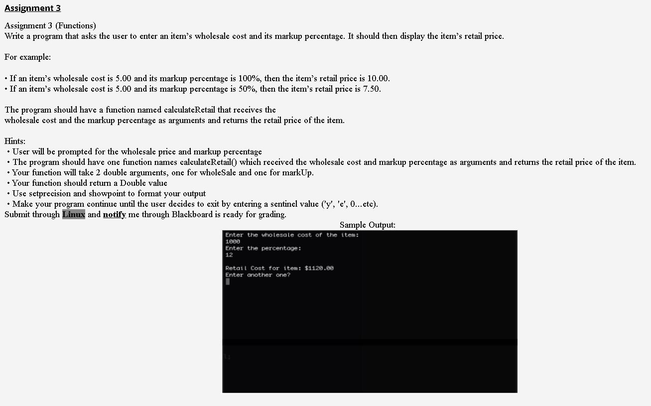 Solved Assignment 3 Assignment 3 Functions Write A Program 0021