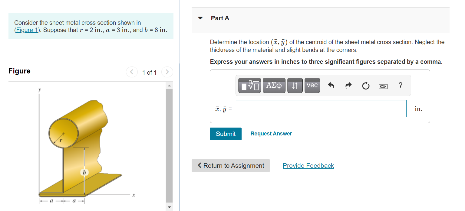 Solved Part A Consider the sheet metal cross section shown | Chegg.com