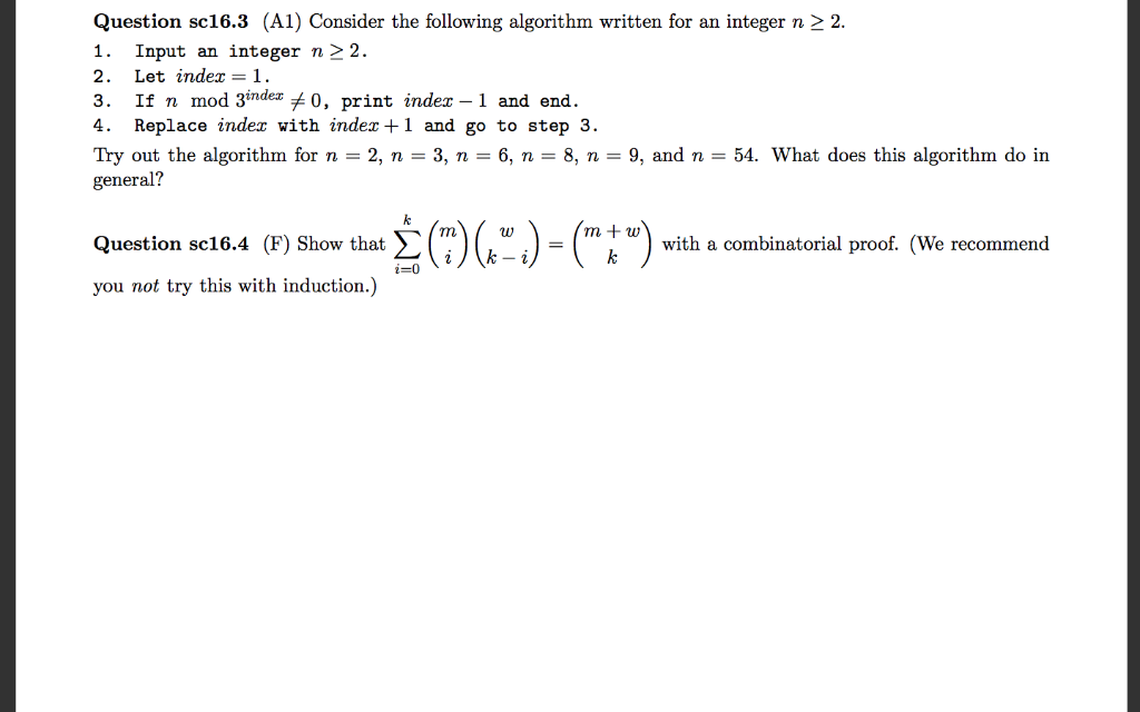 Discrete Math Question Question 16.3 from | Chegg.com
