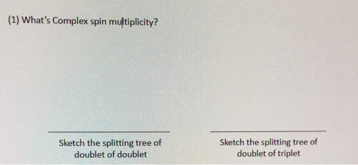 Solved (1) What's Complex spin multiplicity? Sketch the | Chegg.com