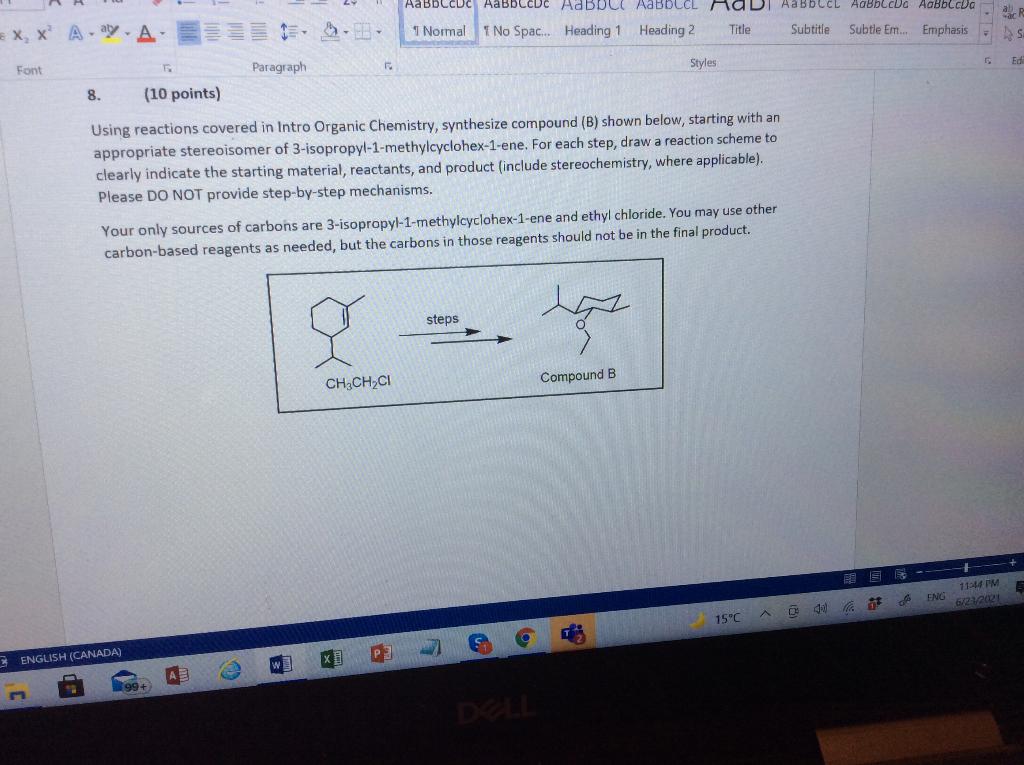 Solved Font Paragraph . Styles 6. (8 points) (a) (4 points) | Chegg.com