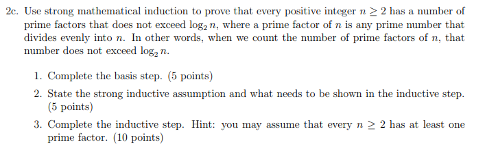 Solved 2c. Use strong mathematical induction to prove that | Chegg.com