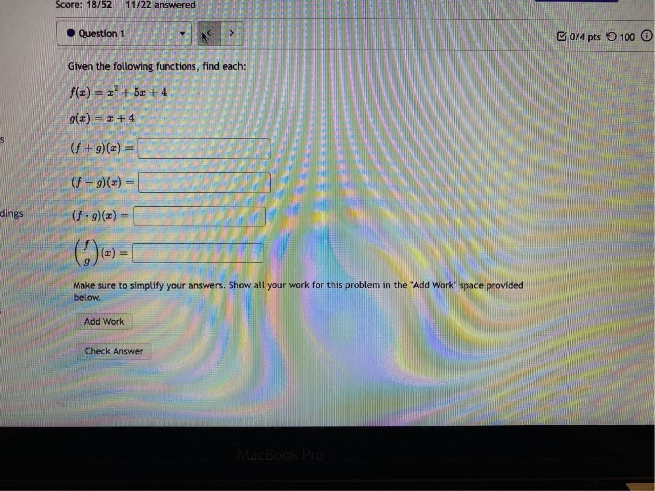 Solved Score: 18/52 11/22 answered Question 1 7 > B0/4 pts 5 | Chegg.com