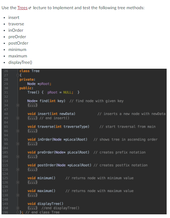 Solved Use The Treese Lecture To Implement And Test The
