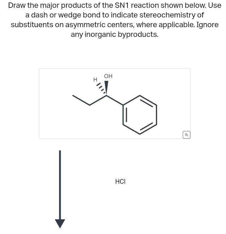 Solved Draw the major products of the SN1 reaction shown | Chegg.com