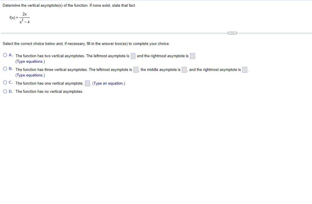 Solved Determine the vertical asymptote(s) of the function. | Chegg.com