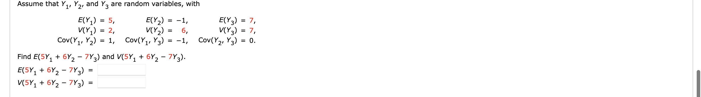 Solved Assume that Y1,Y2 and Y3 are random variables, with | Chegg.com