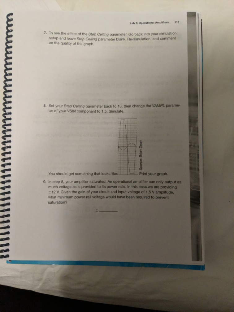 Lab 7 Pre-lab Name: EXPERIMENT: Operational | Chegg.com