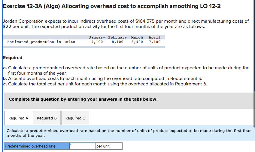 Solved Exercise 12-3A (Algo) Allocating overhead cost to | Chegg.com