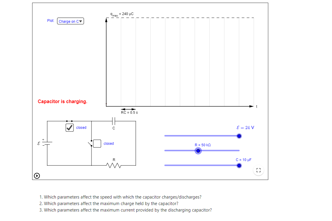 Solved = 240 LC Plot: Charge on CY Capacitor is charging. RC | Chegg.com