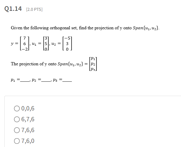 Solved Given the following orthogonal set, find the | Chegg.com