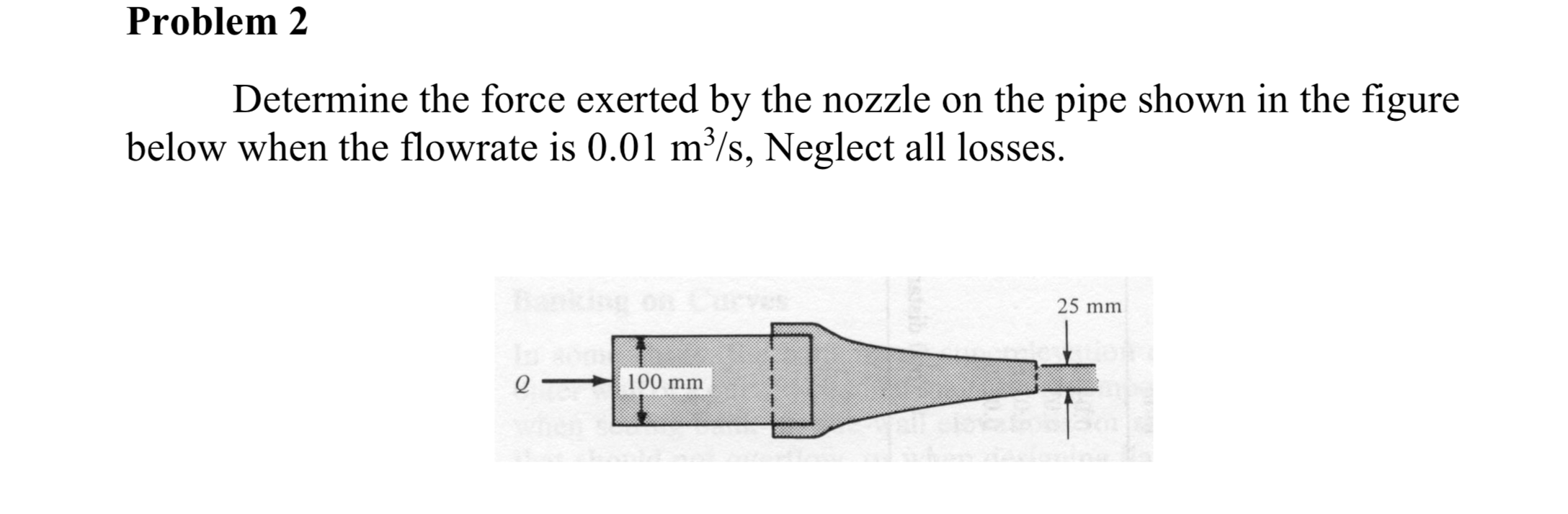 Solved Problem 2 Determine the force exerted by the nozzle | Chegg.com