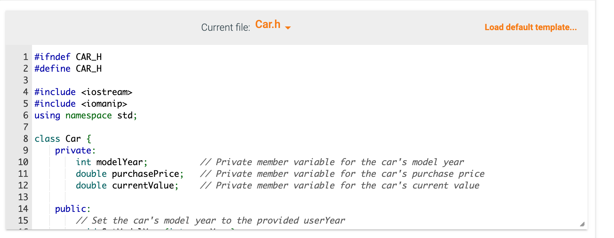 Solved In C++ Please.20.24 LAB: Car value (classes)Given | Chegg.com