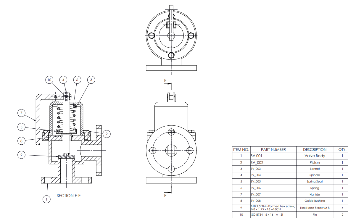 Solved A) Given the drawing of the pressure safety valve | Chegg.com